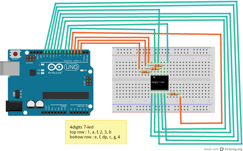 Arduino : 4 digits 7-led display – Erwan's Blog